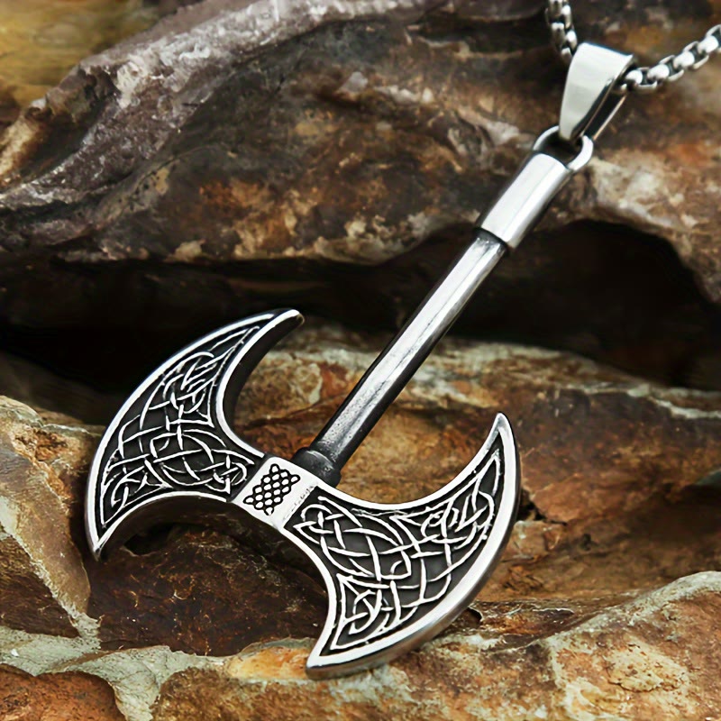 Coutureaura Retro Double-edged Giant Board Axe Necklace