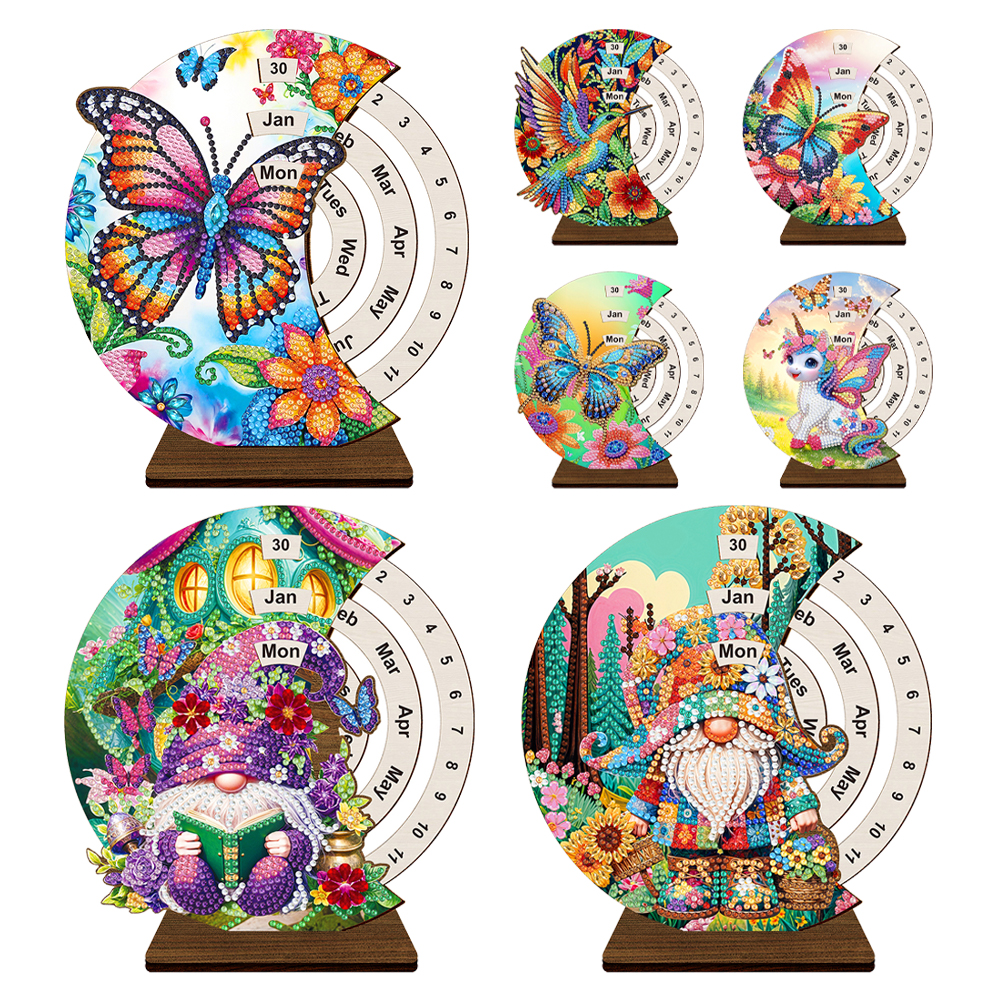 【Calendar】Special Shape Flowers Butterfly Diamond Painting Spinning ...