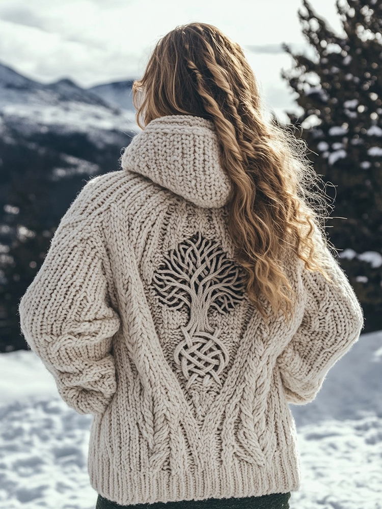 Women s Viking Tribal Tree Of Life Celtic Knot Hooded Sweater Women s Viking Tribal Tree Of Life Celtic Knot Hooded Sweater