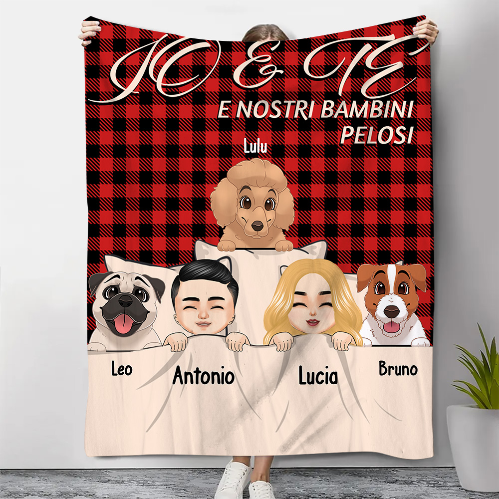 Io e te e i nostri cani coperta personalizzabili 2 nomi per coppia