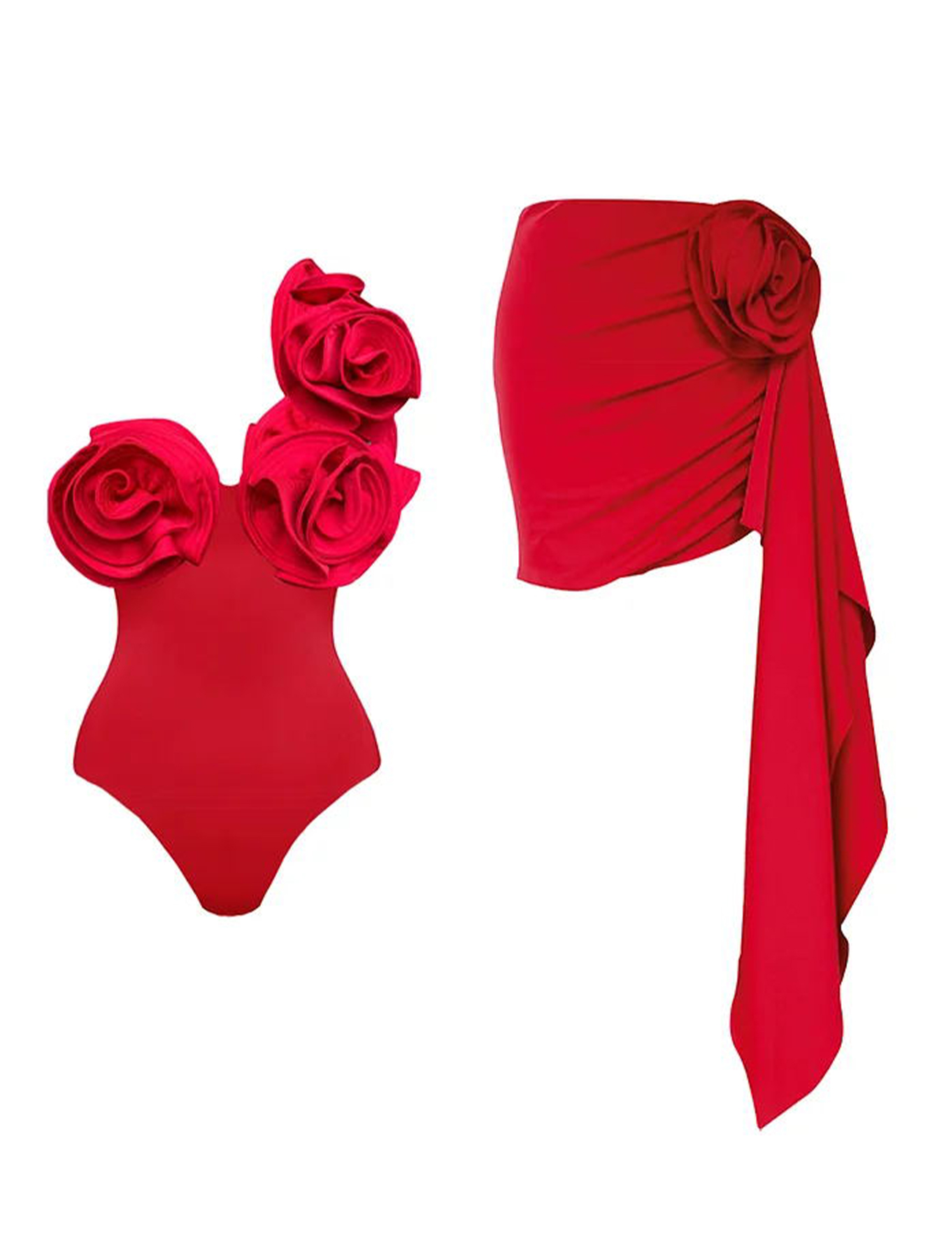 Sexy Flower One Piece Swimwear Cover Up