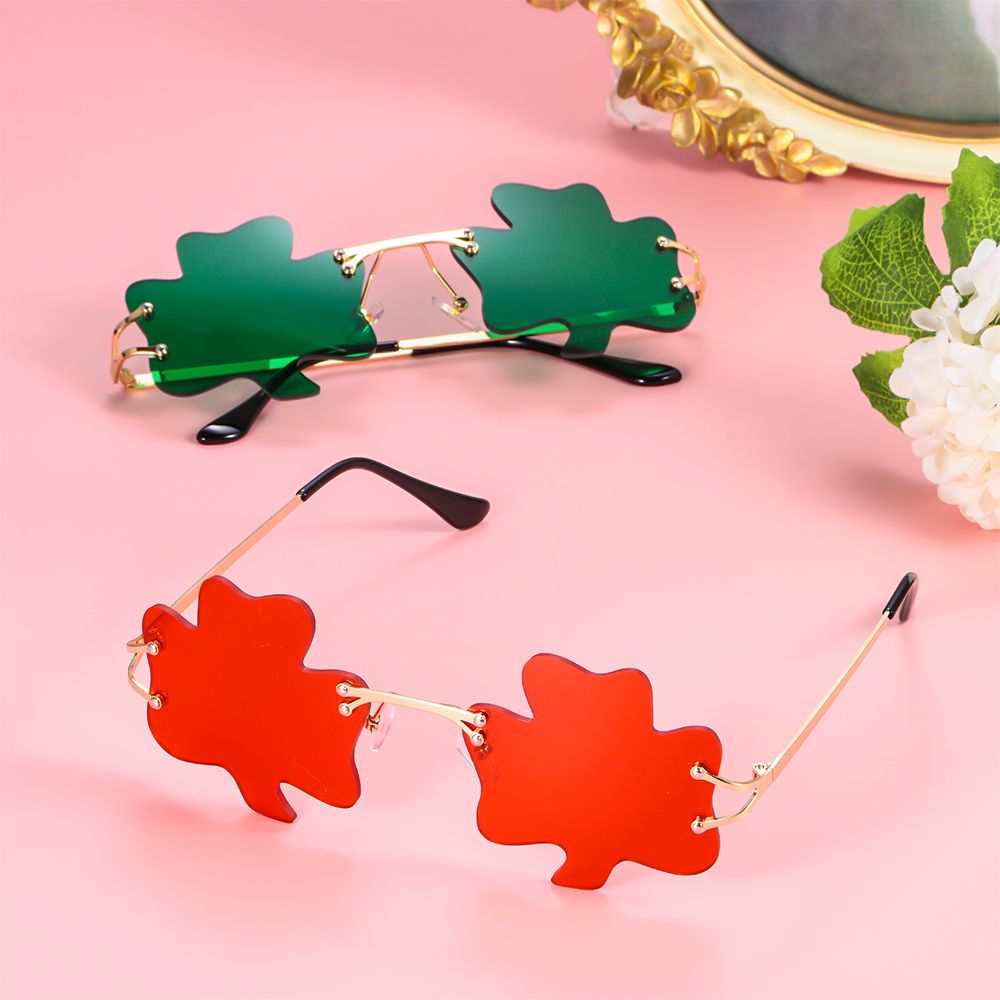 Green Four Leaf Clover Glasses St. Patrick's Day Leprechaun Costume ...