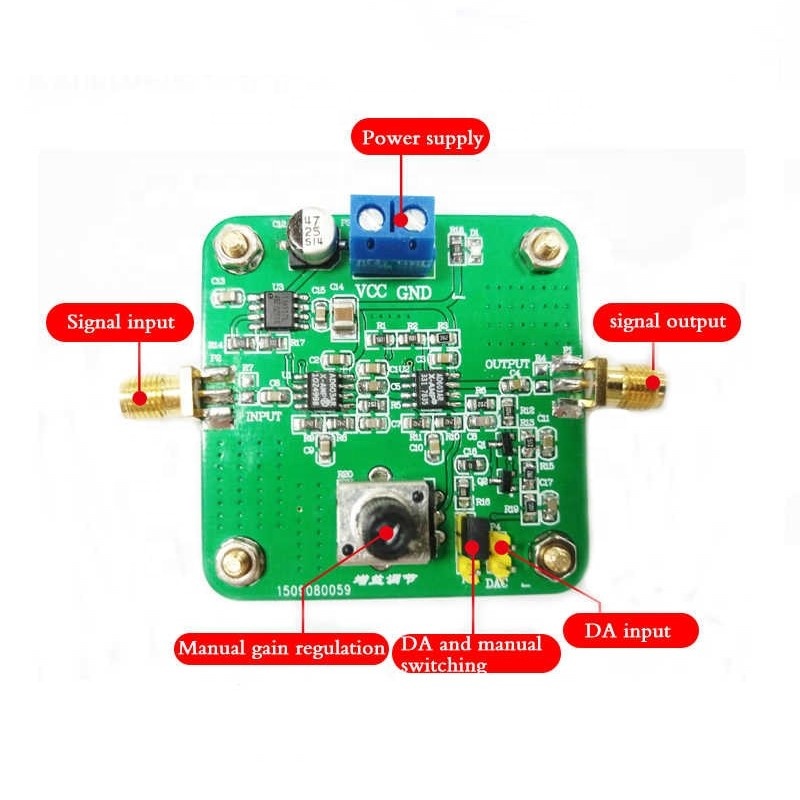 AD603 Voltage Controllable Gain Cascade AGC Module 12v Signal Amplifier RF IF Automatic Gain ...