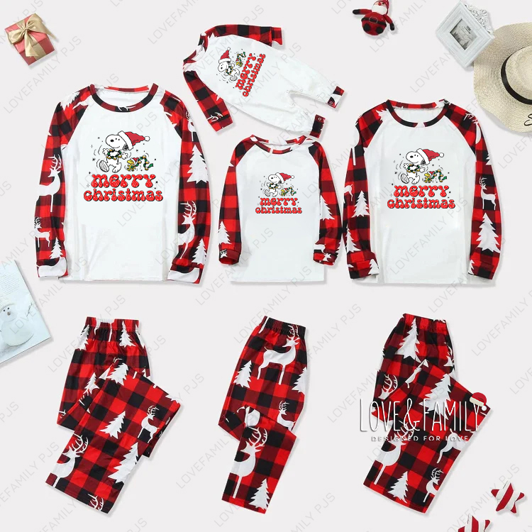 Peanuts Holiday Pajamas Christmas Snoopy Family Matching PJS Sets