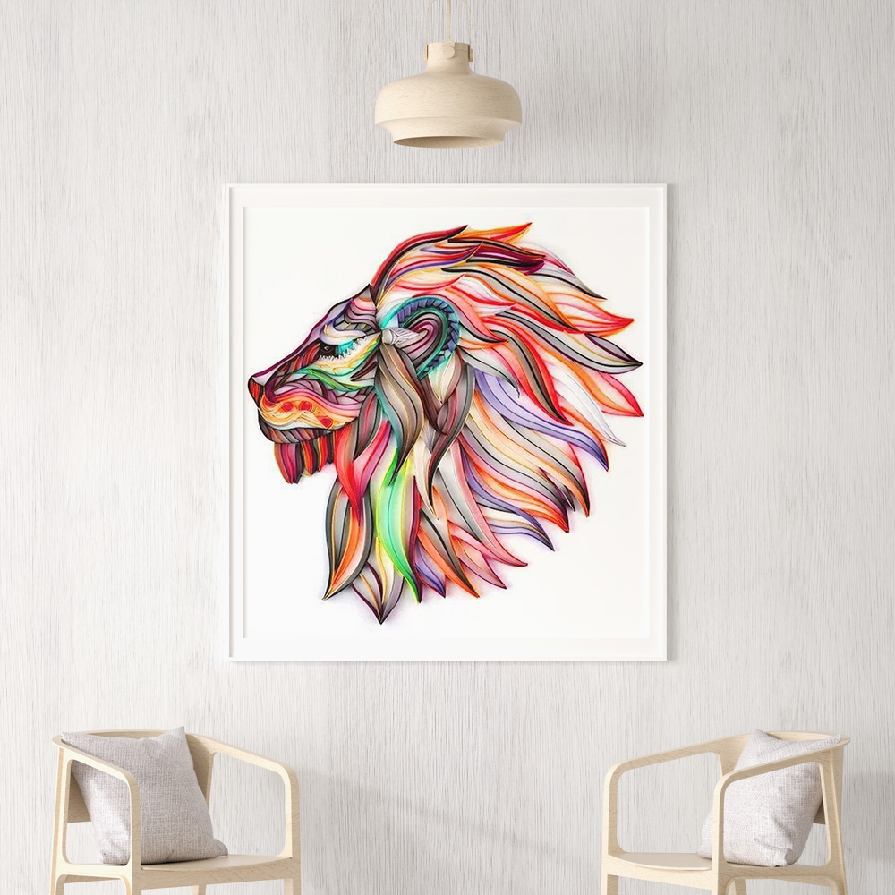 Paper Filigree painting Kit - Lion Paper Filigree painting Kit - Lion