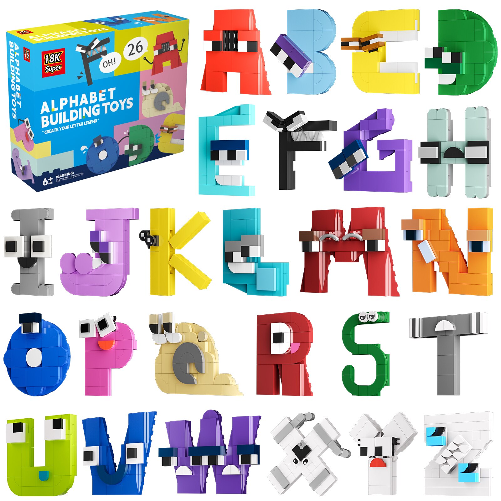 Gobricks 26 Style English Alphabet Letters Lore (A-Z)