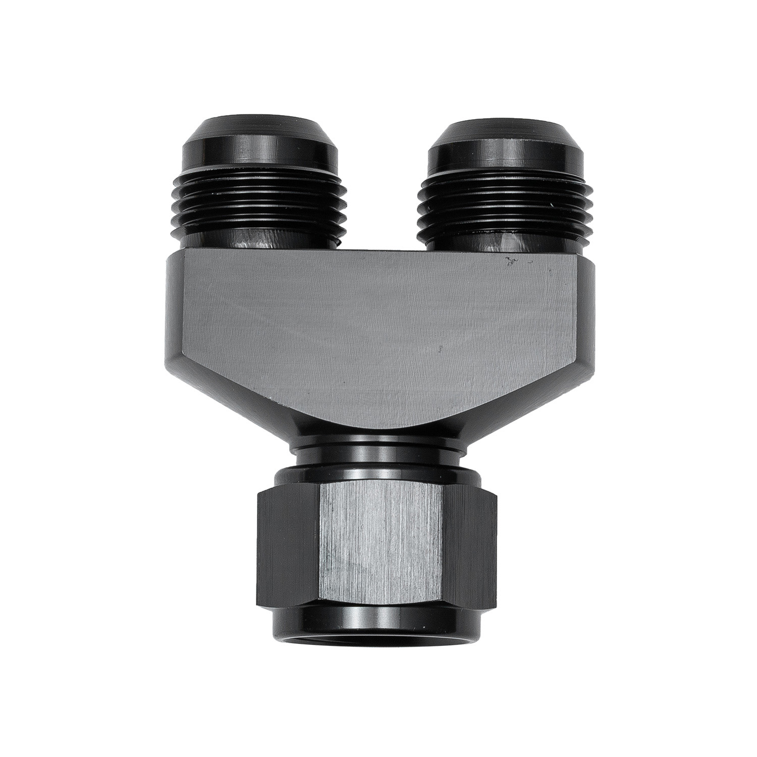 Alloyworks Y Block Adapter Fitting 12 AN Female To Parallel Exit Dual 12 AN Male