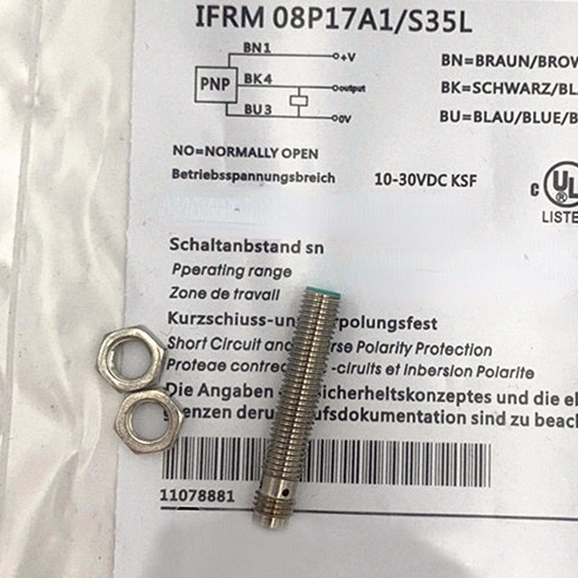 Inductive Proximity Switch Ifrm 08p17a1/s35l Threaded Plug-in Three Wire PNP Normally Open Sensor