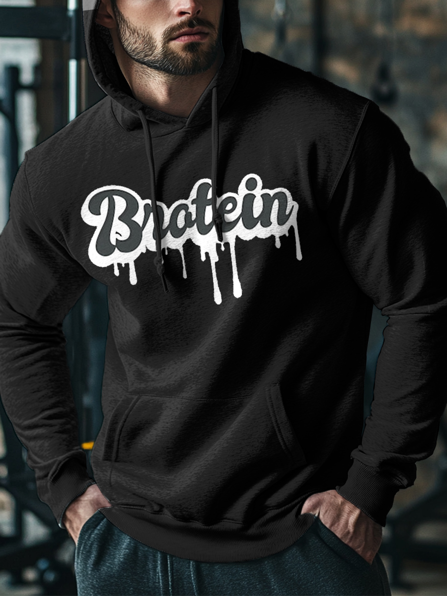 Men's LGBTQ Gay Pride Brotein Art Print Casual Hoodie Sweatshirt
