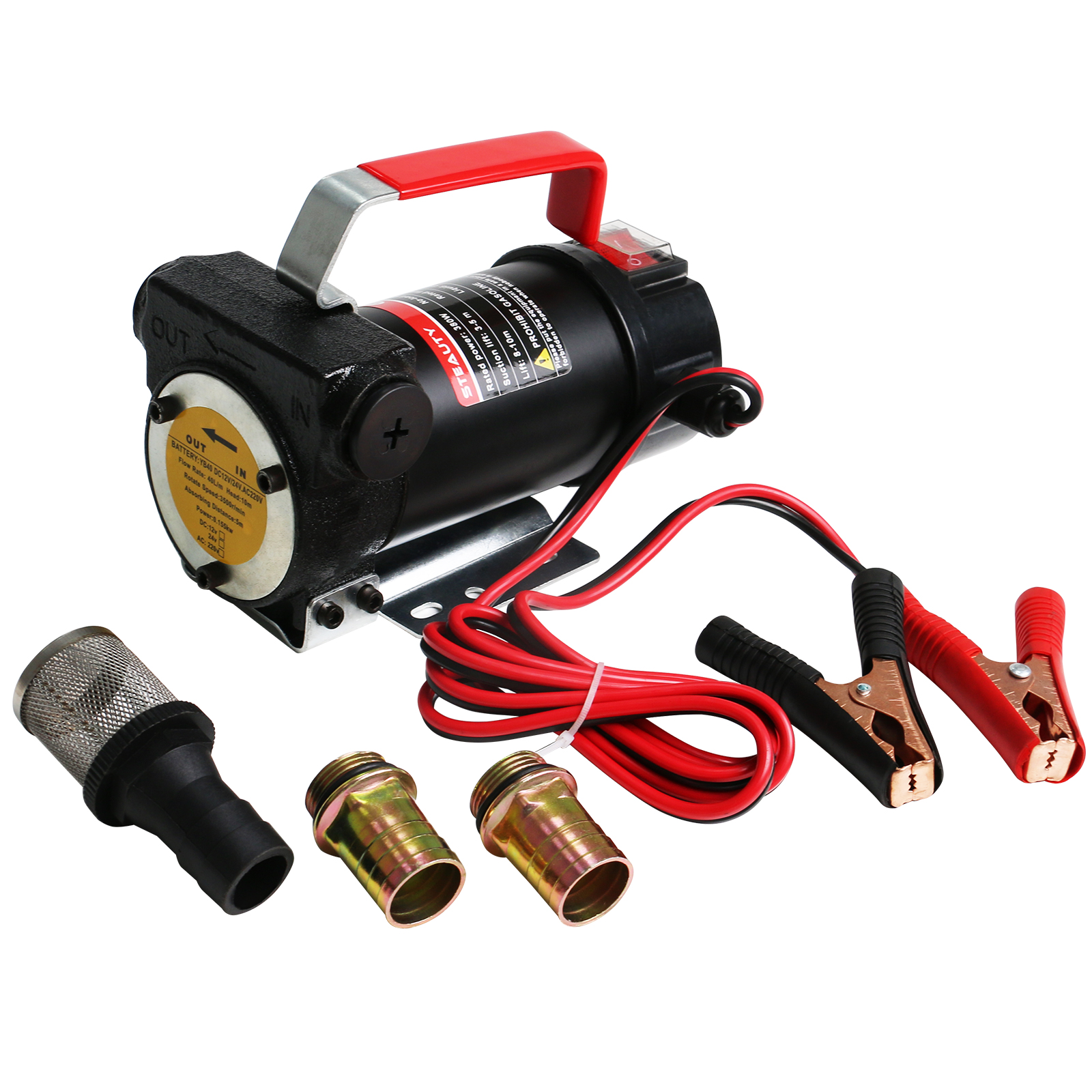 12V DC Diesel Fuel Transfer Pump 10.5GPM Electric Self Priming Diesel Kerosene Oil Fuel Transfer Extractor Pump Portable Fuel Pump Efficient Fuel