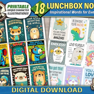 Printable Lunchbox Notes - Cute Animals | Fun Fantasy Creatures ...