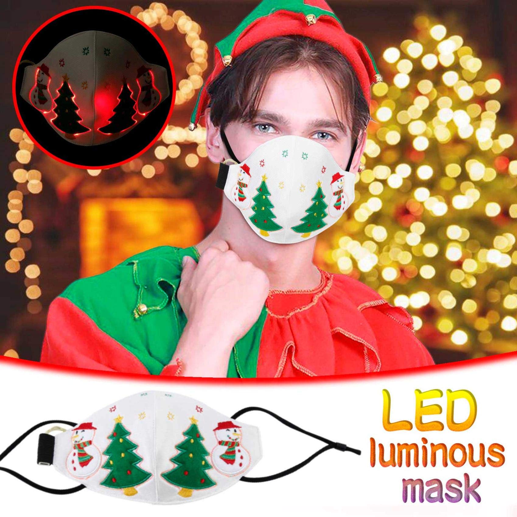 🎄2020 New Christmas LED Light Up Luminous Mask🎄