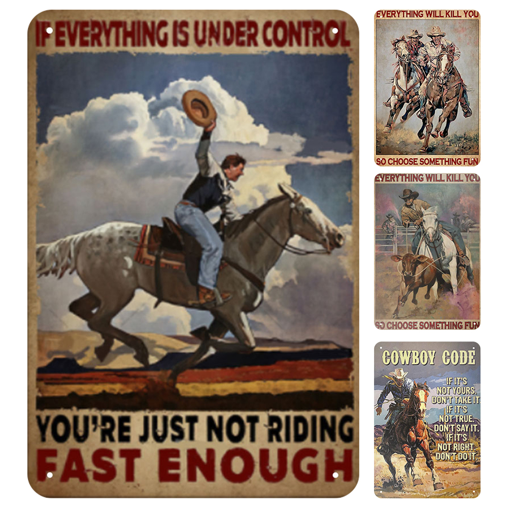 4PCS Cowboy - Metal Tin Signs Set(8*12Inch)