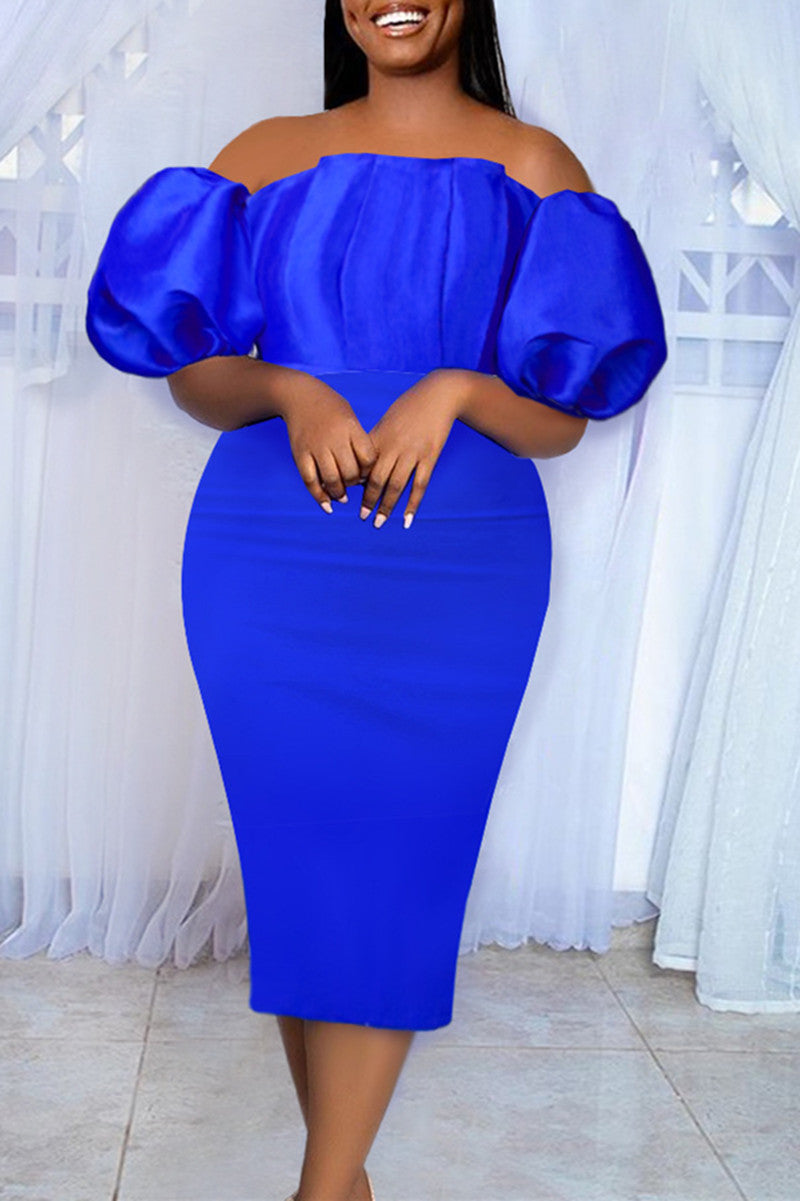 Sexy Formal Solid Patchwork Backless Off The Shoulder Evening Dress Dresses