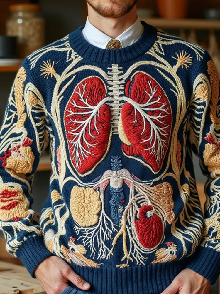 Classic Halloween Anatomy Art Chunky Knitted Sweater 34.99
