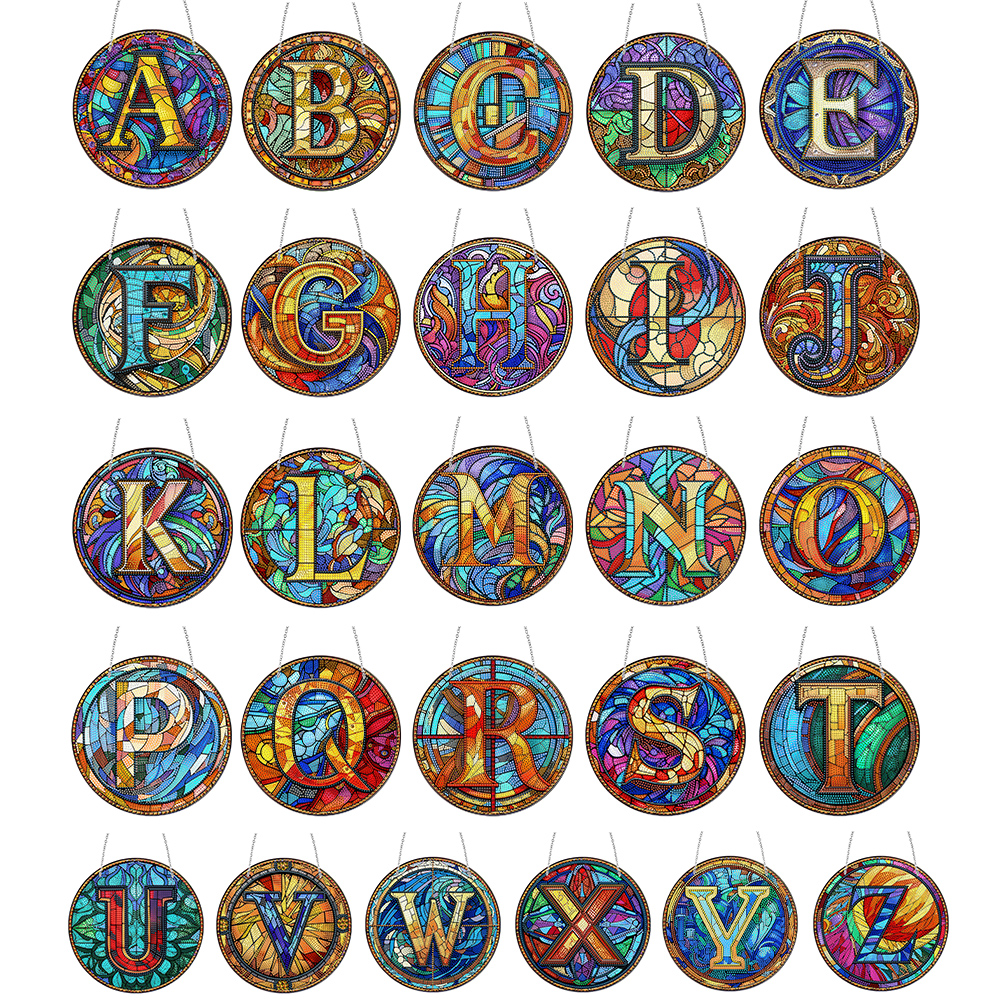 (Upgrade Size)DIY Double Sided Diamond Painting Suncatcher Alphabet ...