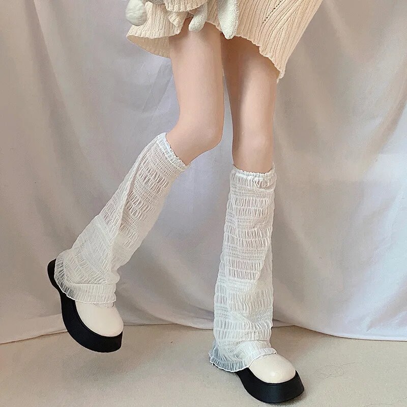 Billionm Design Japan Style Leg Warmers Women Stockings Nylon Thin Over Knee Socks Cosplay Sweet ...