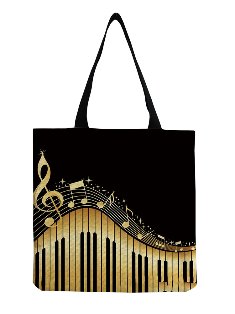 Music Notes & Piano Contrast Art Shoulder Bag Music Notes & Piano Contrast Art Shoulder Bag