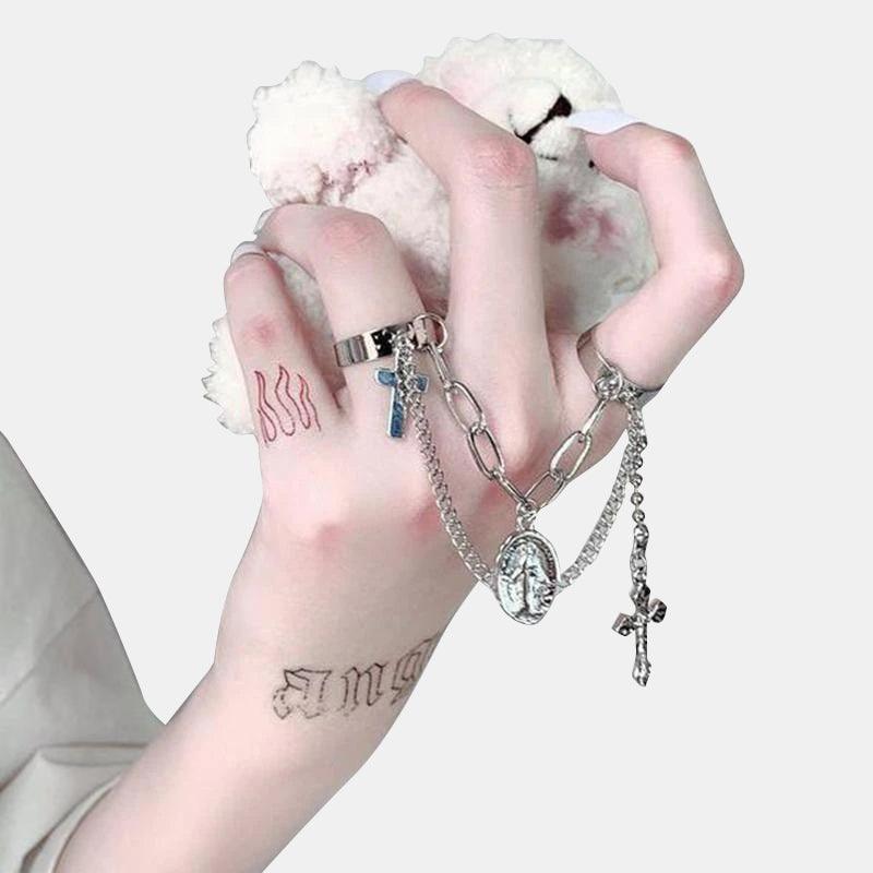 Gothic Cross Layered Ring - GothBB 2022 free shipping available