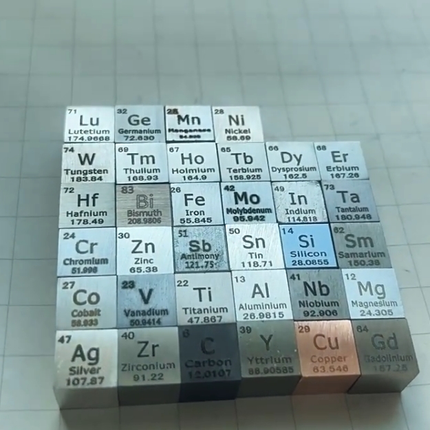 Metal Periodic Table Cubic Particles 10*10*10mm
