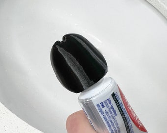 Dick-Head Toothpaste Topper/Cap, Midnight black, Penis Toothpaste Topper, Comes With Toothpaste