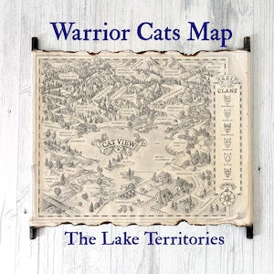 Warrior Cats Book Map On Handmade Scroll The Lake Territories Map New 0315