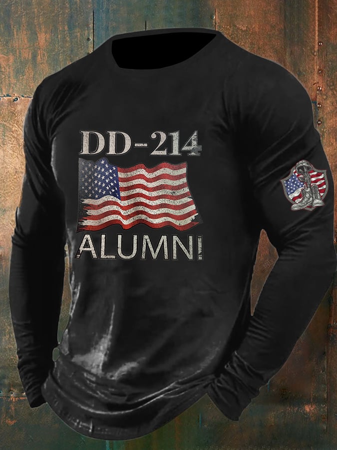 Men's Vintage Dd124 Flag Print T-Shirt