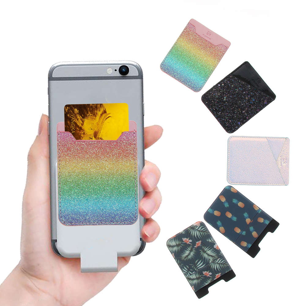 Adhesive Sticker Phone Pocket Stretchy Credit Cards Cell Phone Stick On ...