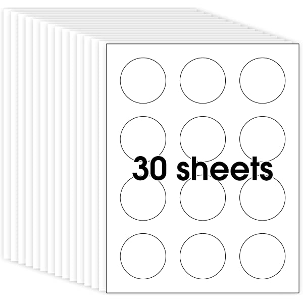 MaxGear 2 Round Sticker Labels Template 22807 For Inkjet Or Laser 