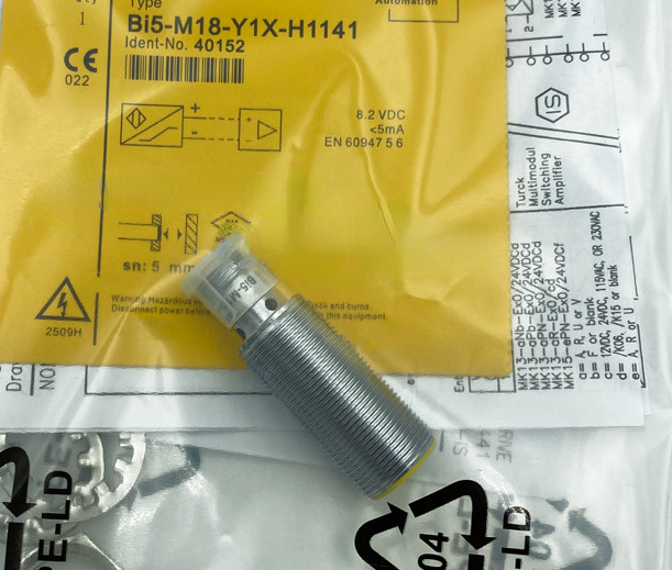 Explosion Proof Proximity Switch Bi5 M18 Y1x H1141 Two Wire Normally Closed Sensor Induction Switch