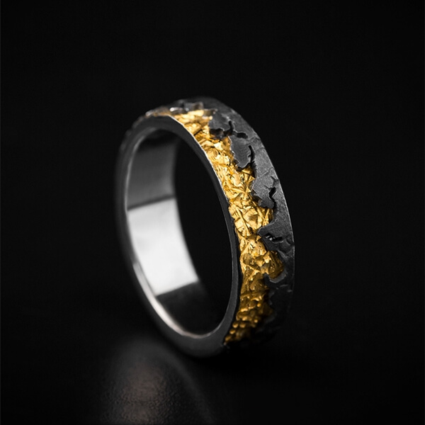 Sterling Silver Golden Lava Ring