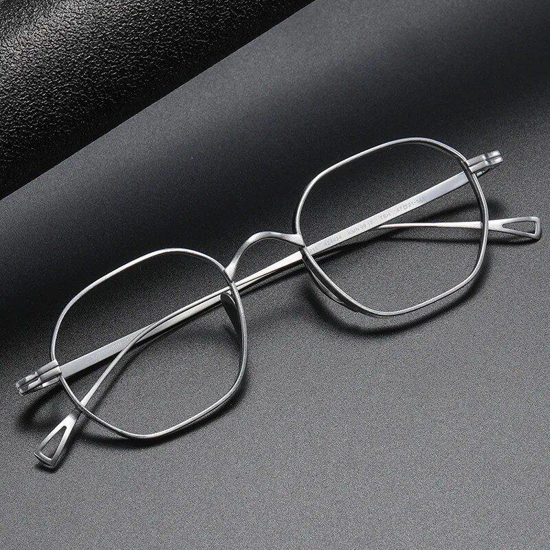 Japanese Handmade Pure Titanium Glasses Frame Men Polygon Square ...