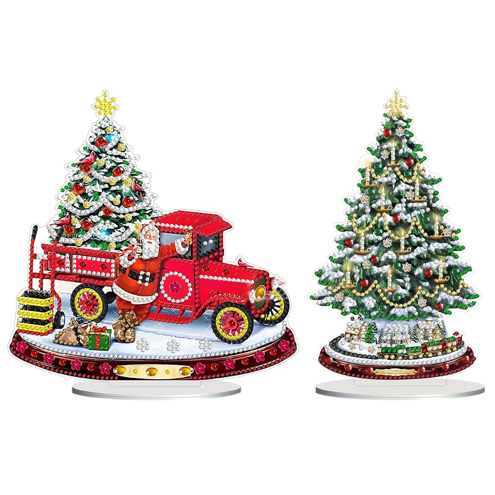 Christmas Tree Table Top Diamond Painting Ornament Kits Desktop Diamond ...