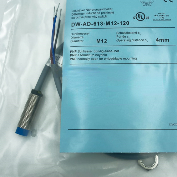 Inductive Proximity Switch Dw Ad 613 M12 120 Dc Three Wire Pnp Normally Open Sensor