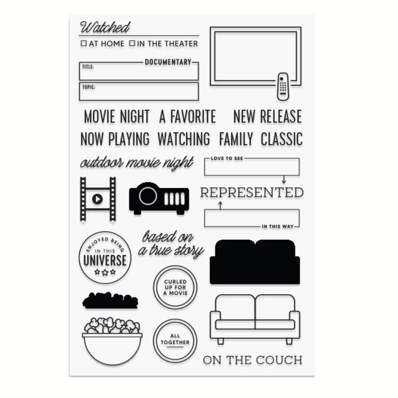 Nigikala Movie Night Clear Stamps Scrapbook Paper Craft Clear stamp ...