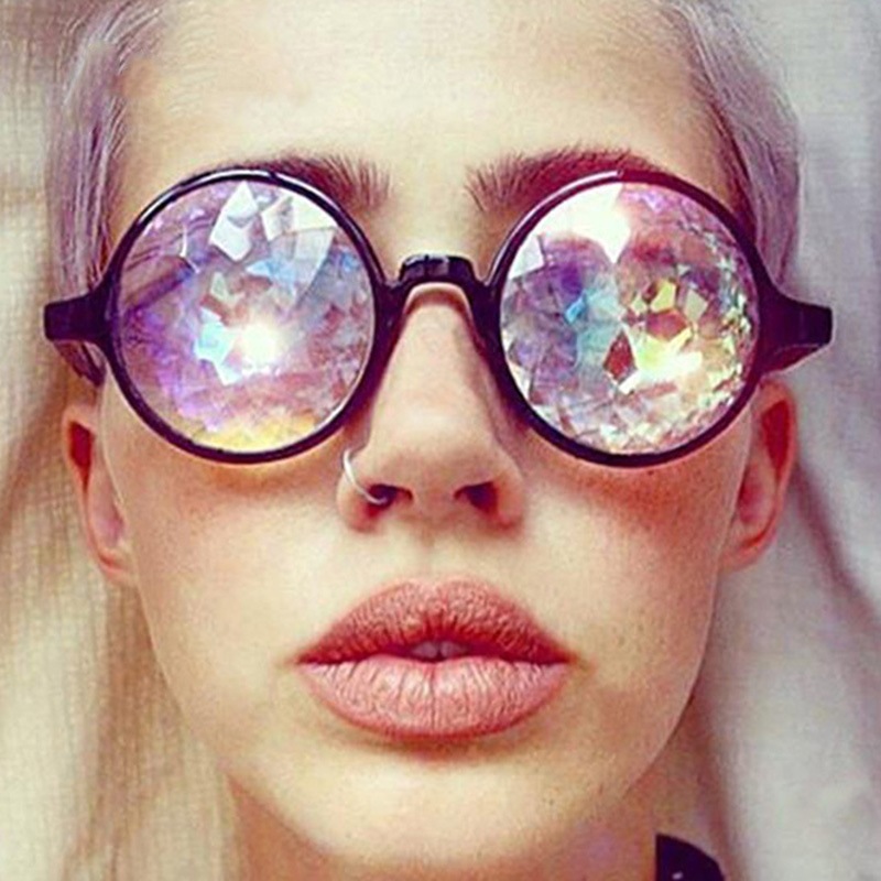 Kaleidoscope Glasses Rainbow Prism Diffraction Crystal Lenses Sunglasses Festivals Eyewear Party ...