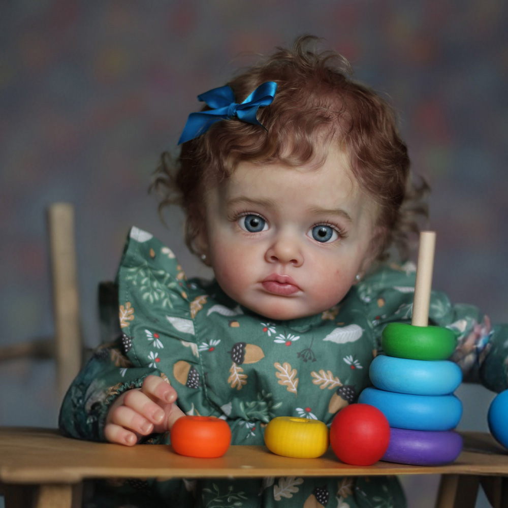 [New 2024] 20" Reborn Toddler Realistic Baby Brown Hair Doll Girl Dakada with Heartbeat💖 & Sound🔊