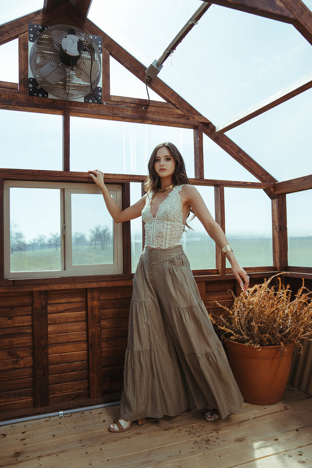 Olive Earth Tone Flares