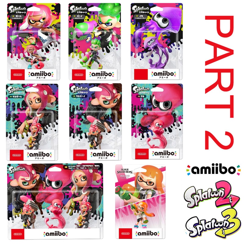 Nintendo Amiibo Super Smash Bros. Series Splatoon Inkling Figure NFC Octoling Girl Boy 3 Pack PART2