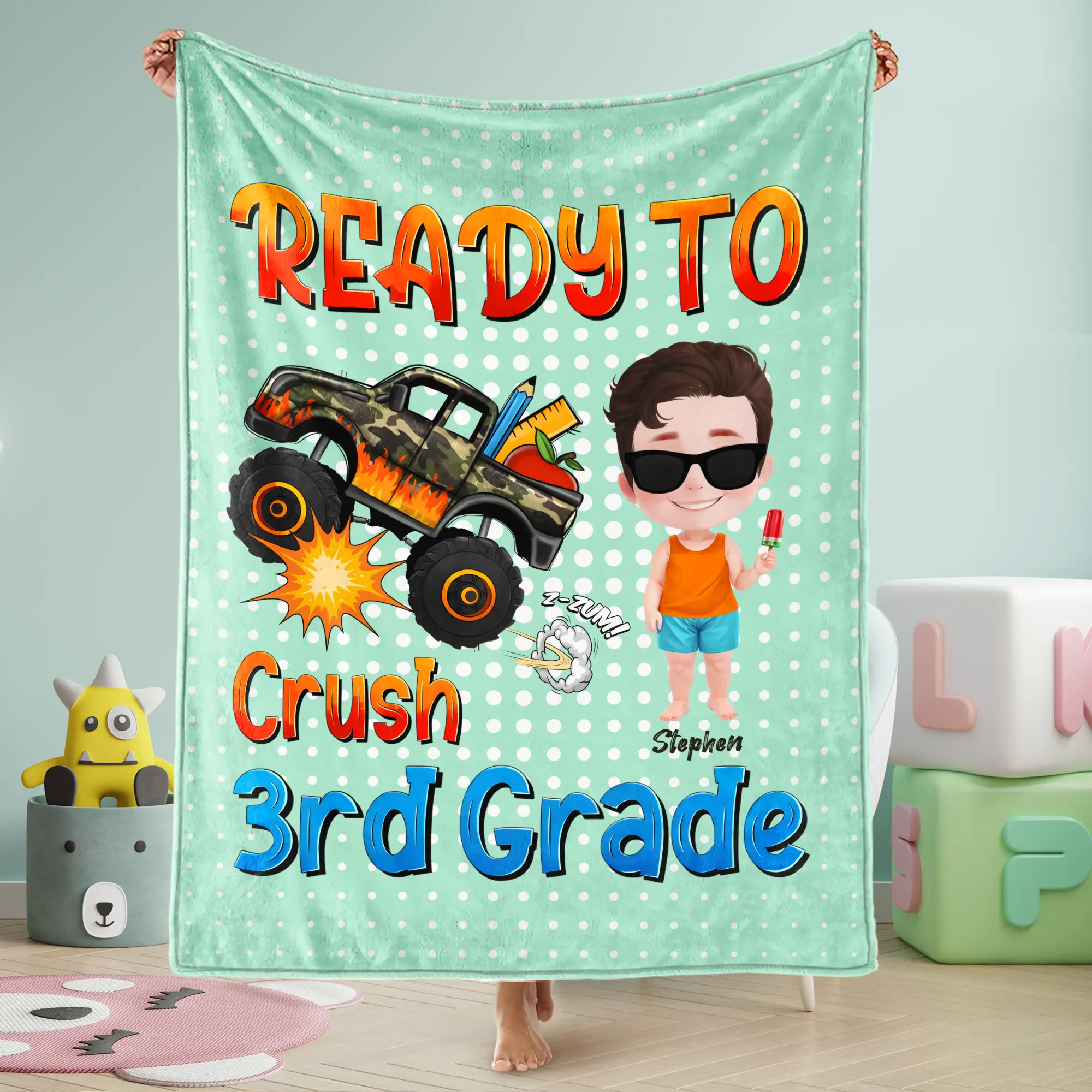 Customized Hello New School Year Blanket With Name Gift For Boys And Girls-