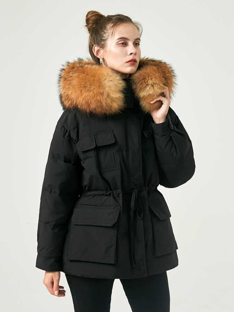 Fongt Waterproof Winter Women's Puffer Jacket 2022 Short Female Feather Parkas 90% Duck Down ...