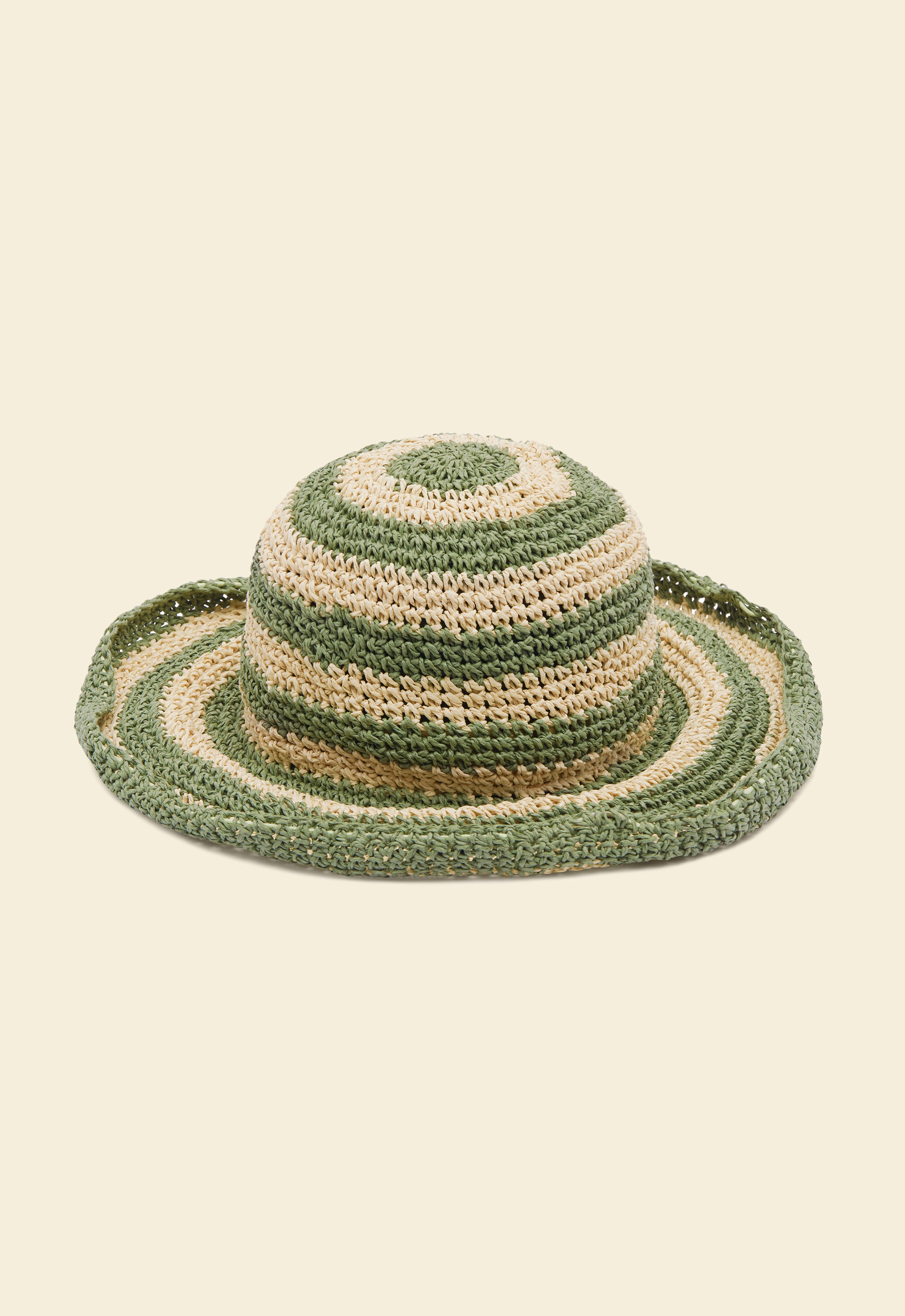 FORNILLO PACKABLE SUNHAT - SAGE STRIPE