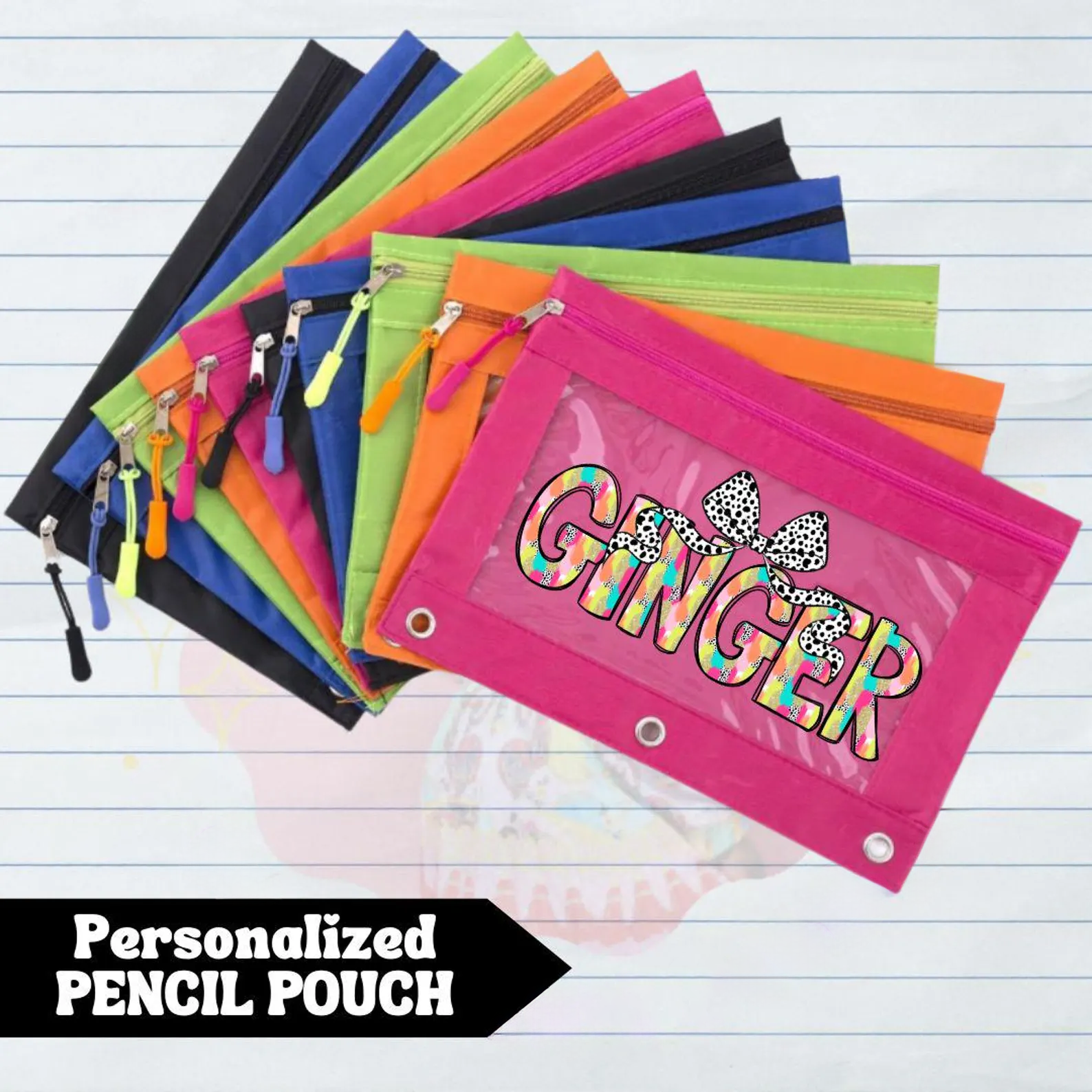 Custom Name Pencil Pouch Back to School Gift