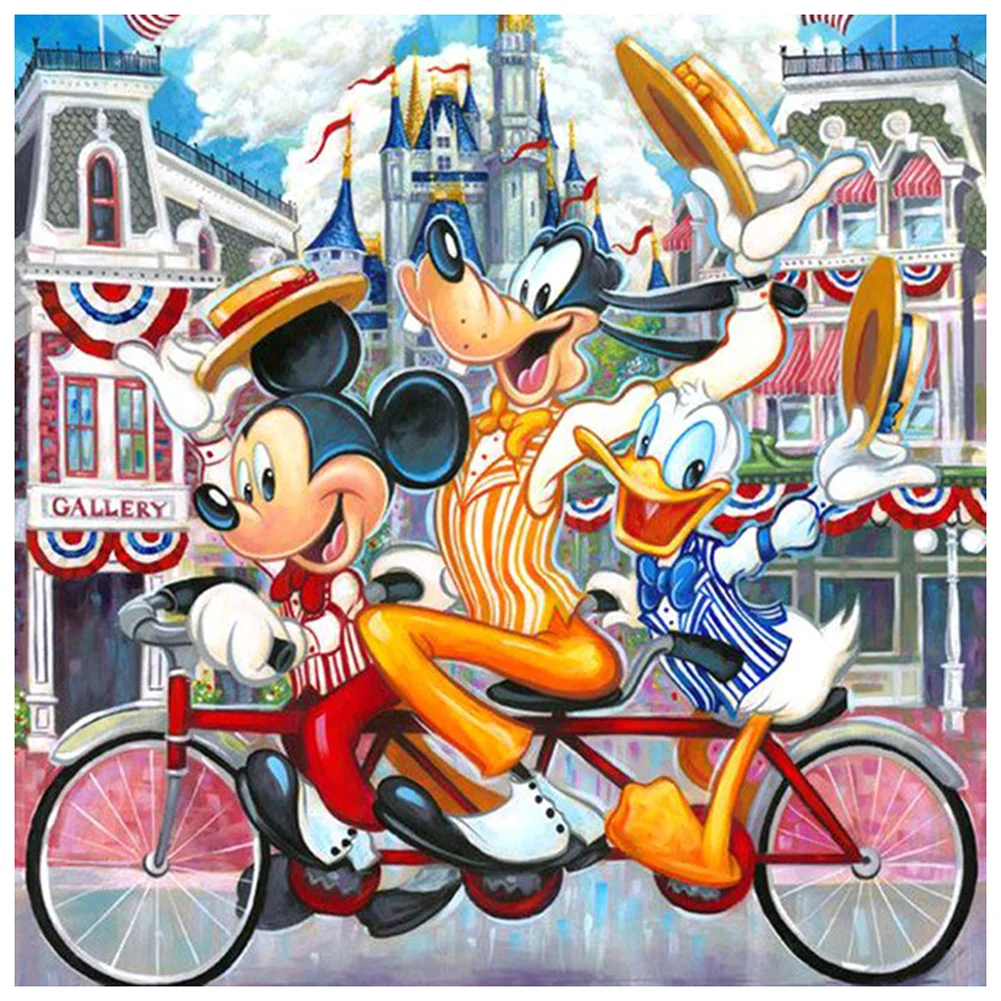 Cartoon Mickey Mouse And Donald Duck (canvas) full round/square drill ...