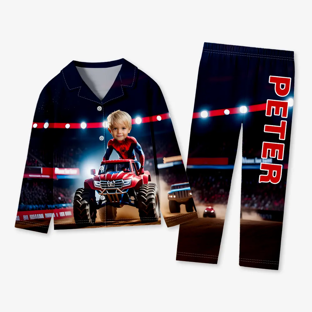 Custom Baby Face Long Sleeve Pajamas Custom Aurace And Boy Photo ...