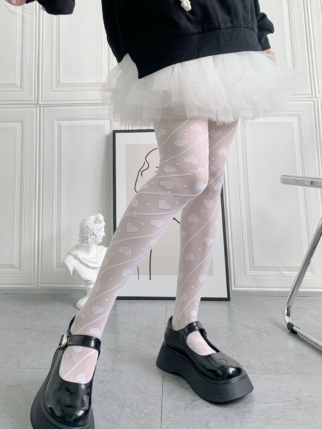 JK HEART BOW STOCKINGS