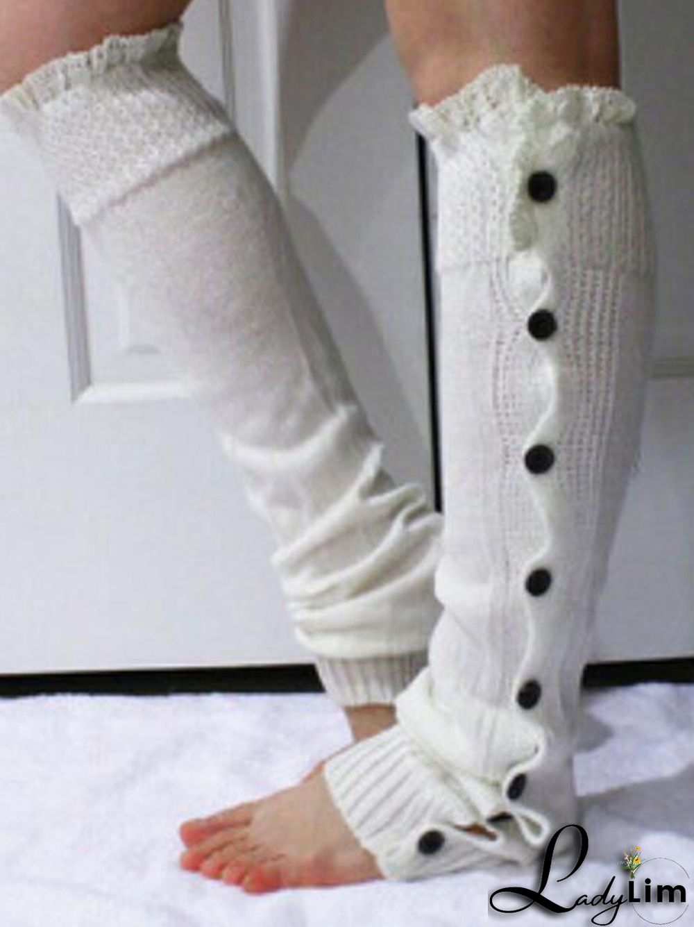 Vintage Knitting Lace Leg Warmers Accessories - Ladylim