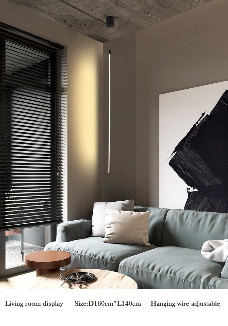 Modern LED Wall Lamp Long Hanging Lights Simple Nordic Living Room Sofa ...