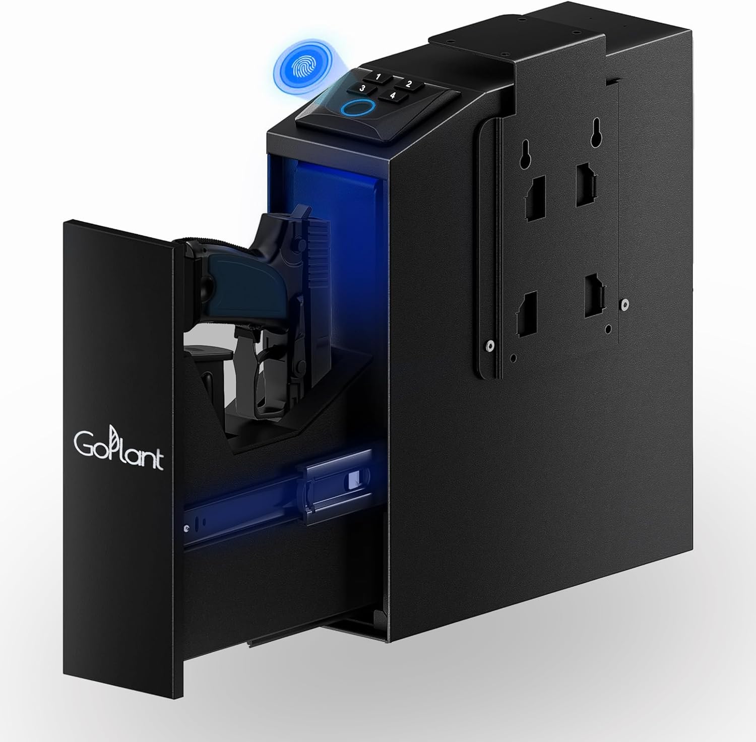 Biometric Gun Safe for Pistols 3-Ways Unlock Safe Fingerprint Digital ...