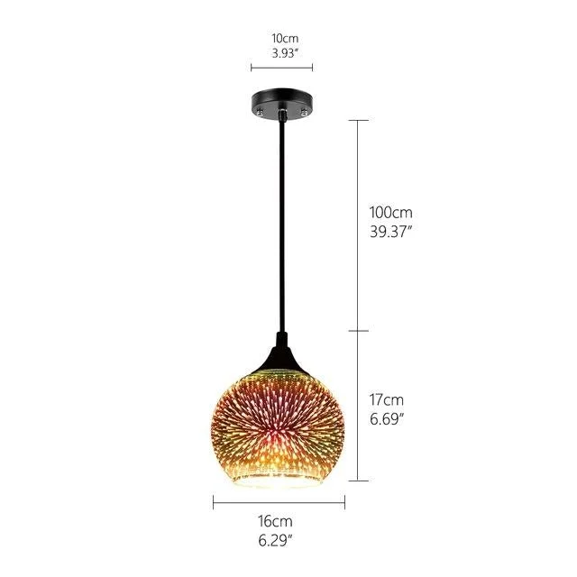 Modern 3D Colorful Romantic Starry Sky Hanging Glass Shade Pendant Lamp ...